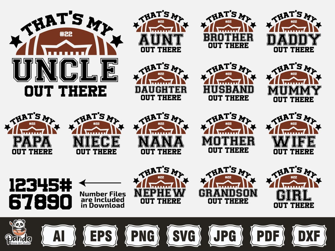Football Family Svg Bundle, That's My Boy Out There Svg, DIY Custom ...