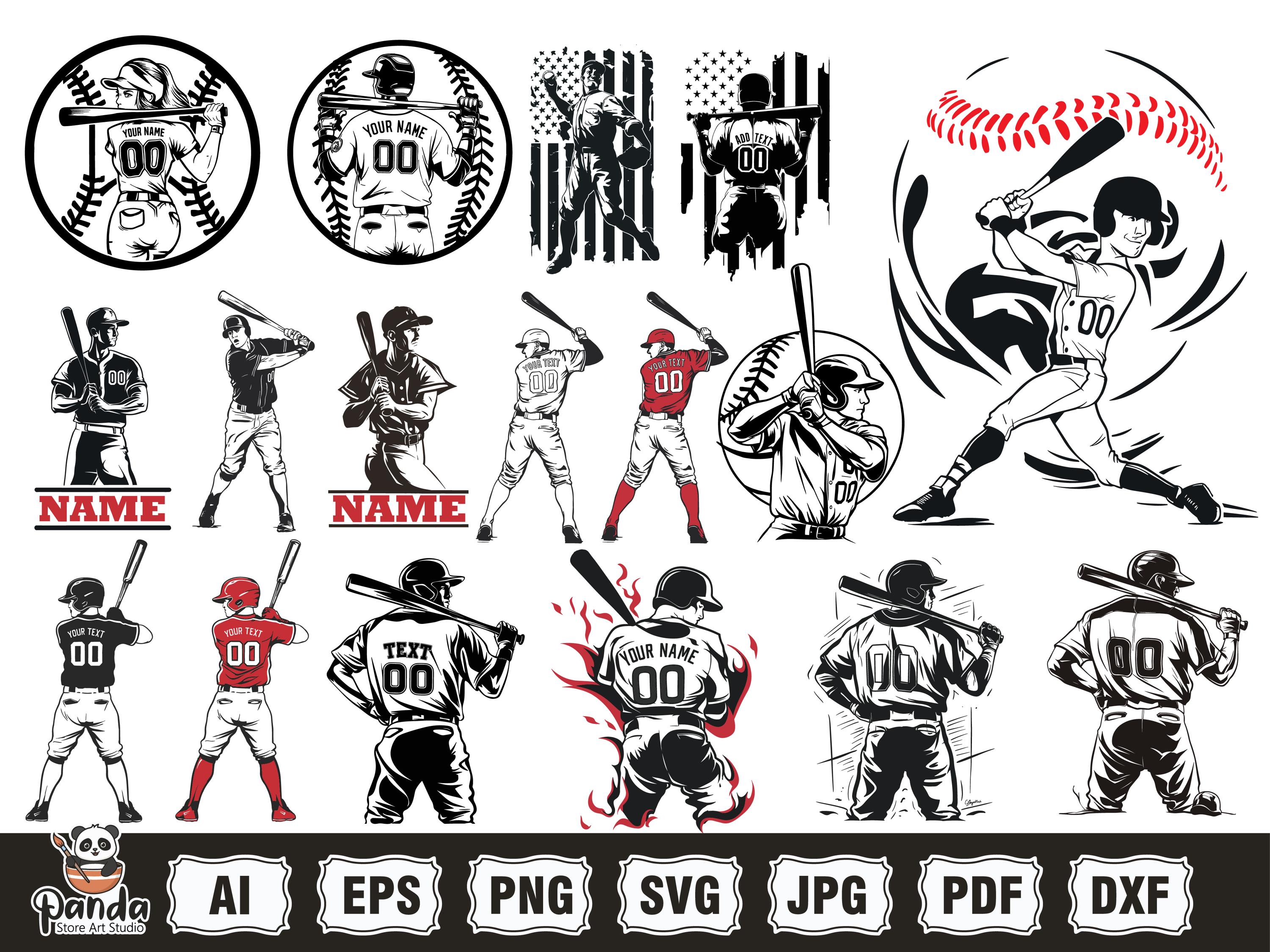 Baseball Player Svg Png Bundle, Personalized Name Svg Png, Baseball ...