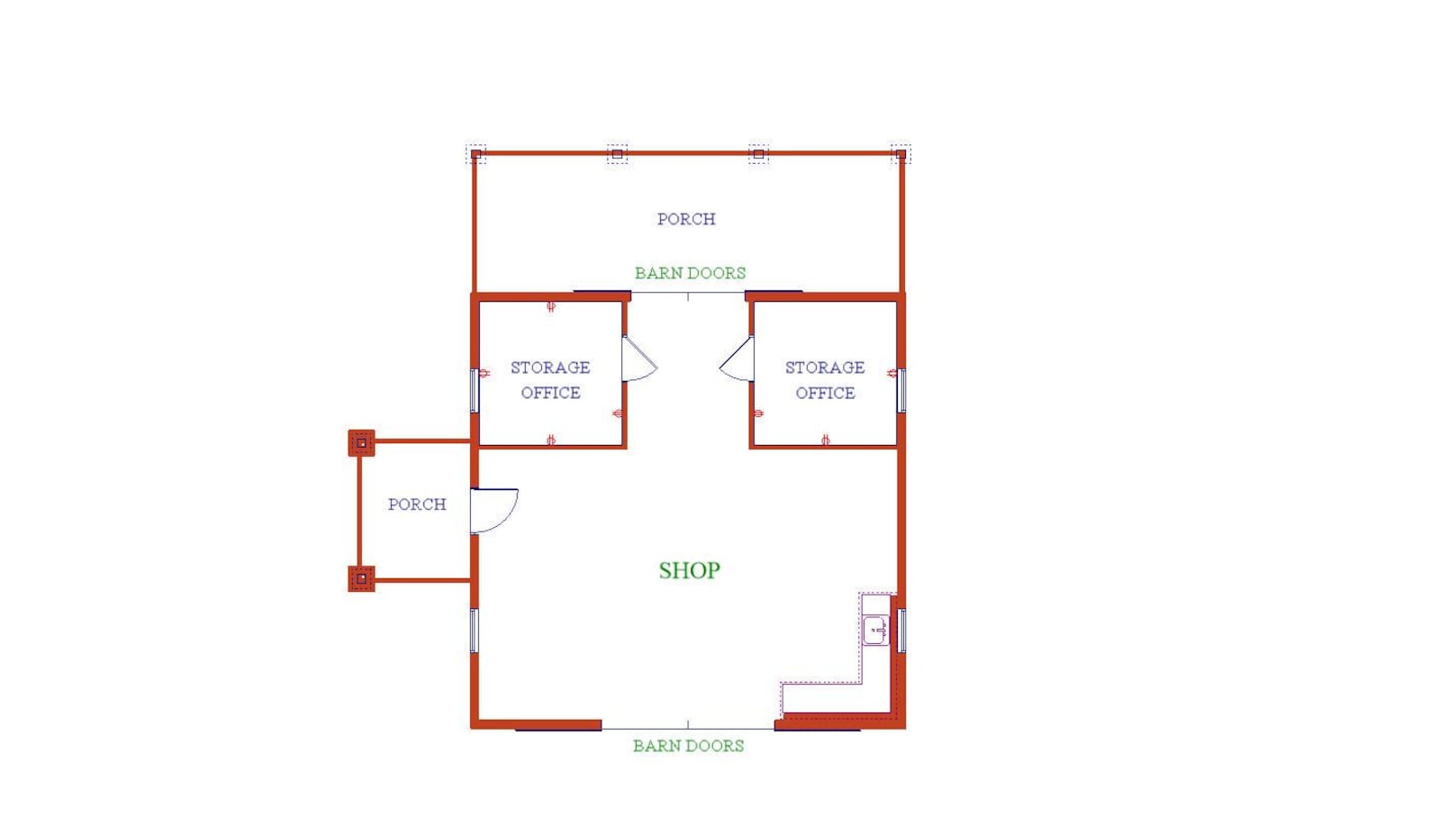 Hopper Barn Plan, Work Shop, Detached Home Office and Shop, Craft Shop ...