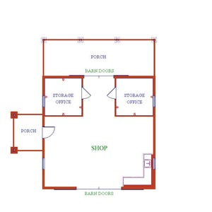 Hopper Barn Plan, Work Shop, Detached Home Office and Shop, Craft Shop ...