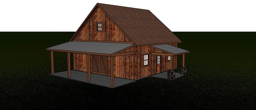 Hopper Barn Plan, Work Shop, Detached Home Office and Shop, Craft Shop ...