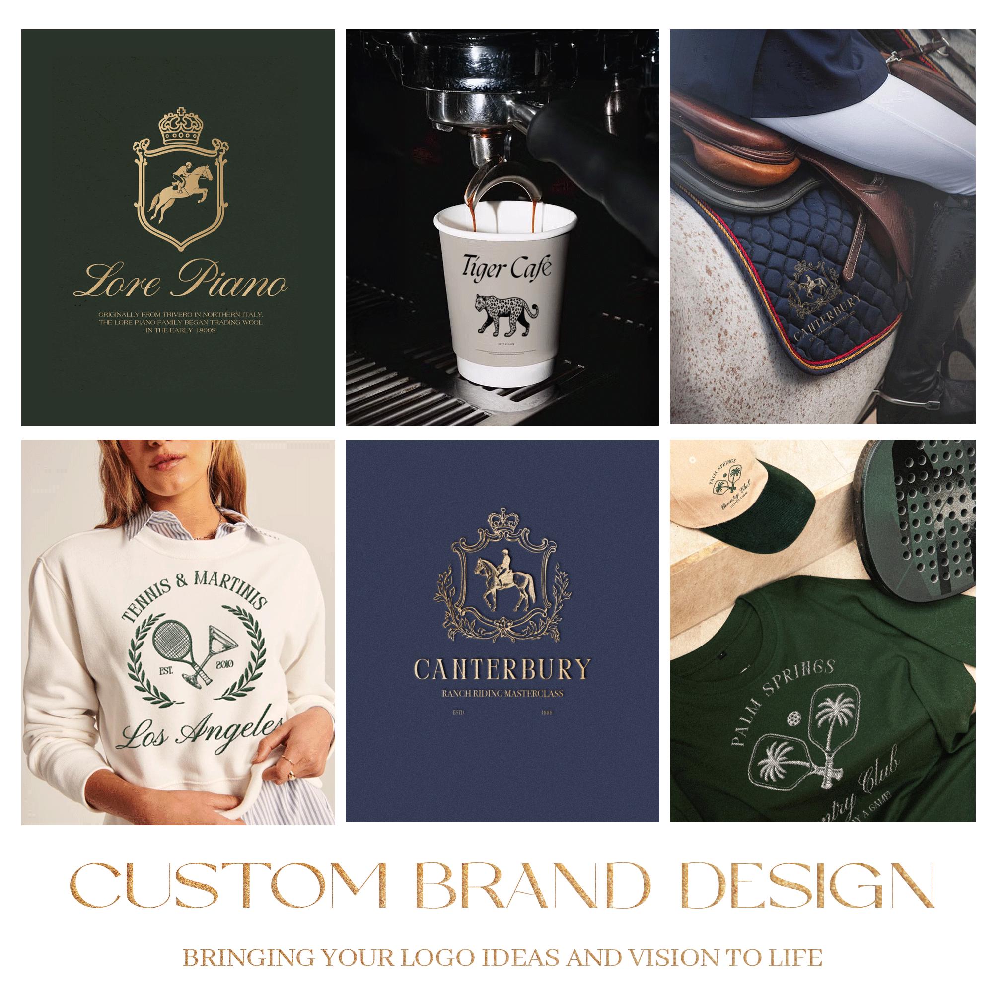 Custom Branding Package | Old Money Custom Logo | Brand Design | Crest ...