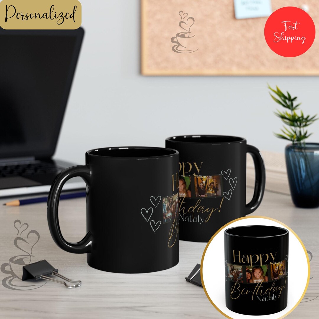 Personalized Birthday Mug - Happy Birthday With Name, Custom Photo Gift ...