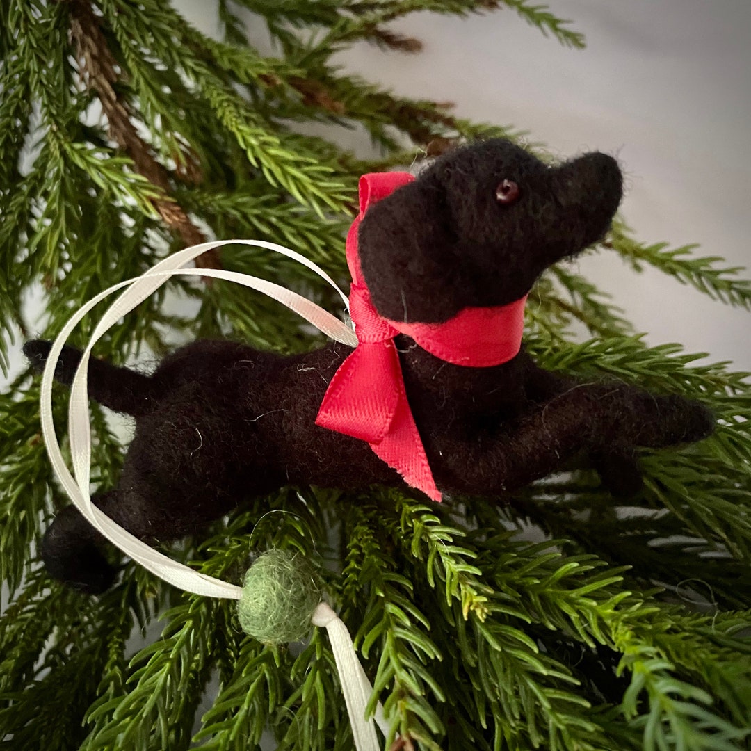Ornament - Needle Felted Black Labrador Retriever - Etsy