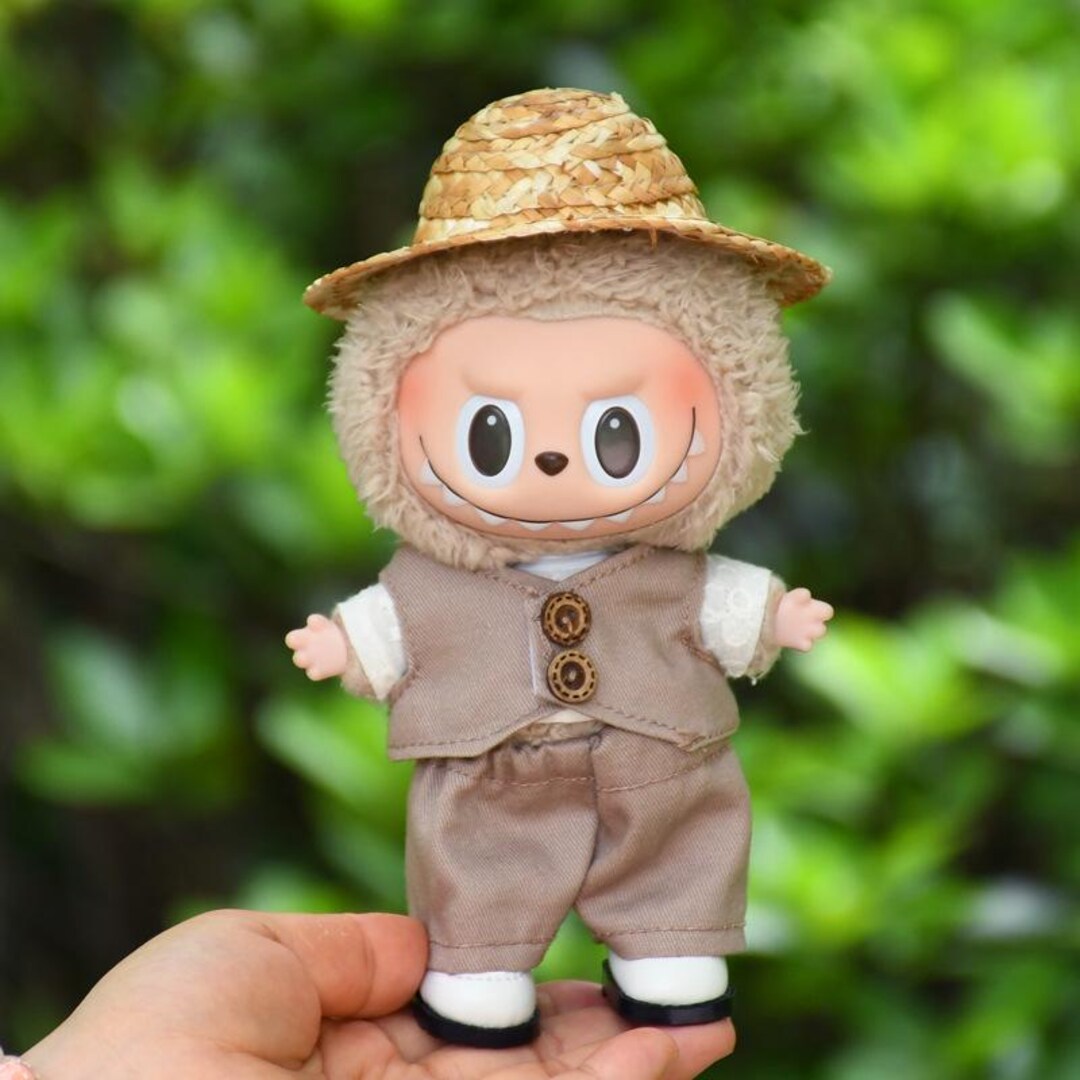Labubu Clothes Only - Gentleman Suit Straw Hat Labubu Wear for Have a ...