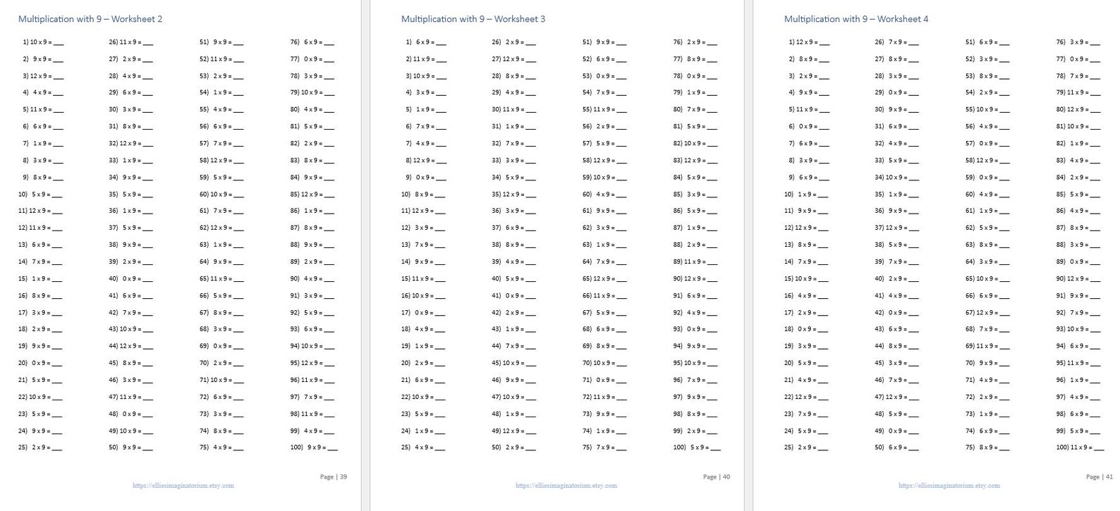 Multiplication Practice Worksheets (2-12) | 5 Worksheets for Each ...