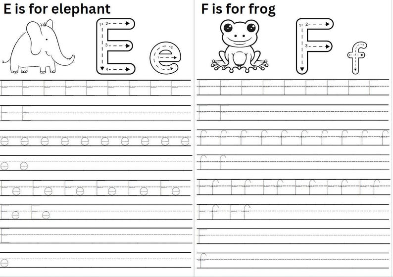 26 Printable Alphabet Tracing Worksheets. Handwriting Practice. Letter ...