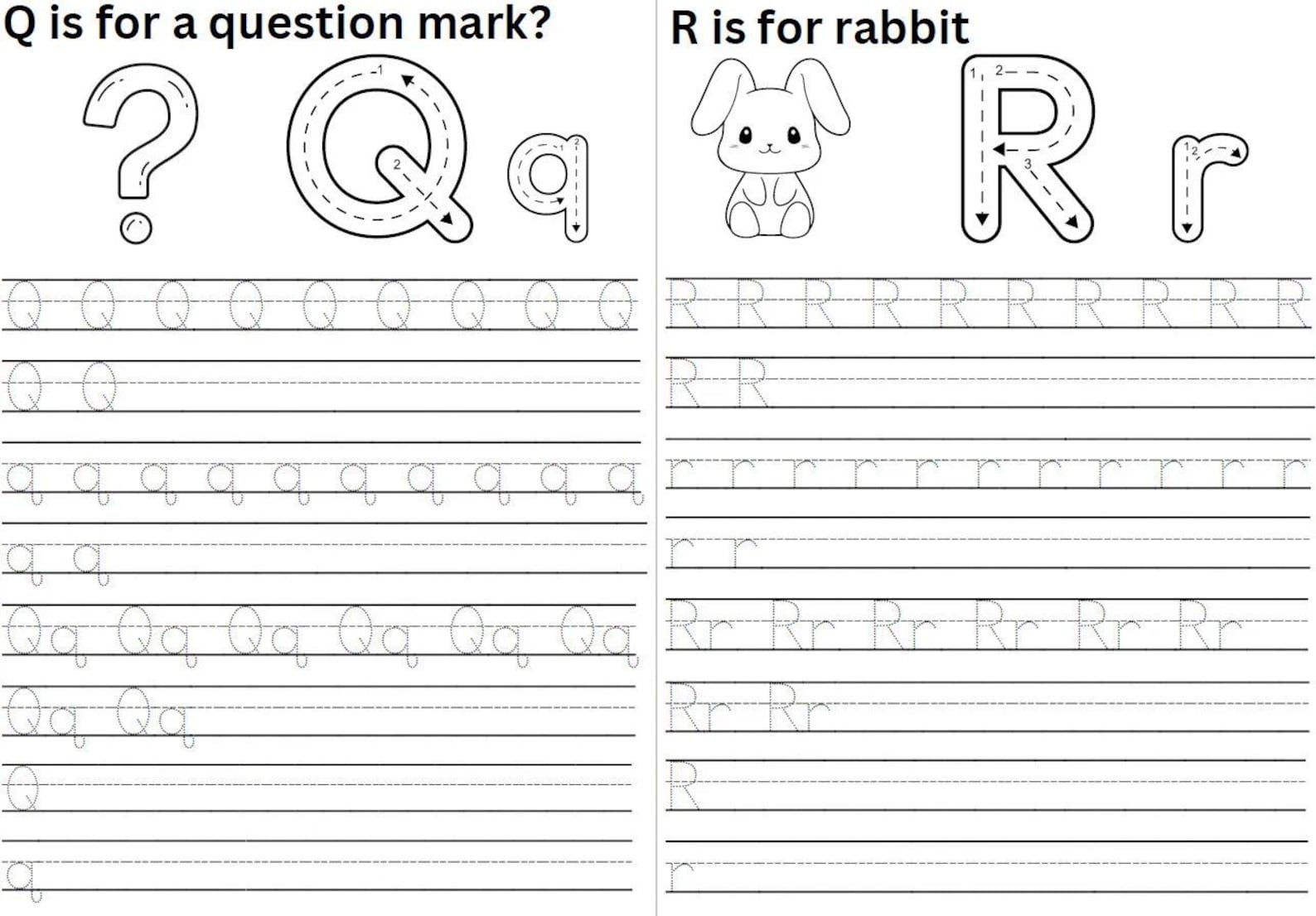 26 Printable Alphabet Tracing Worksheets. Handwriting Practice. Letter ...