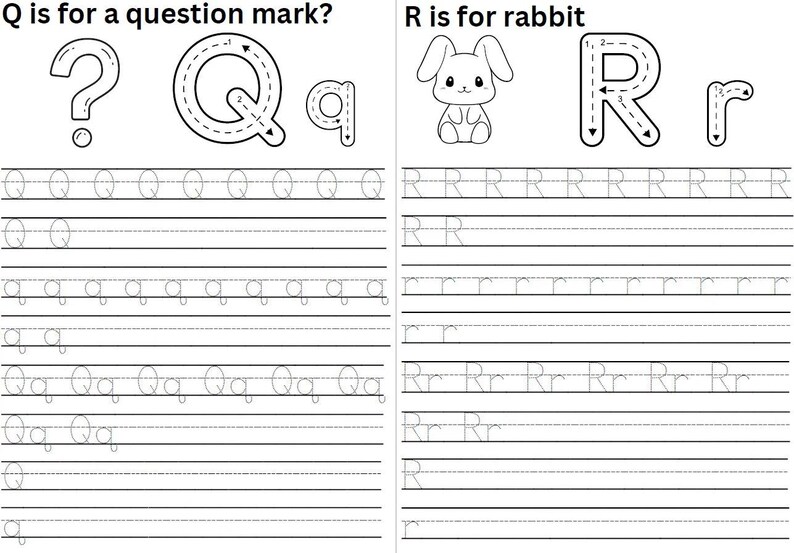 26 Printable Alphabet Tracing Worksheets. Handwriting Practice. Letter ...