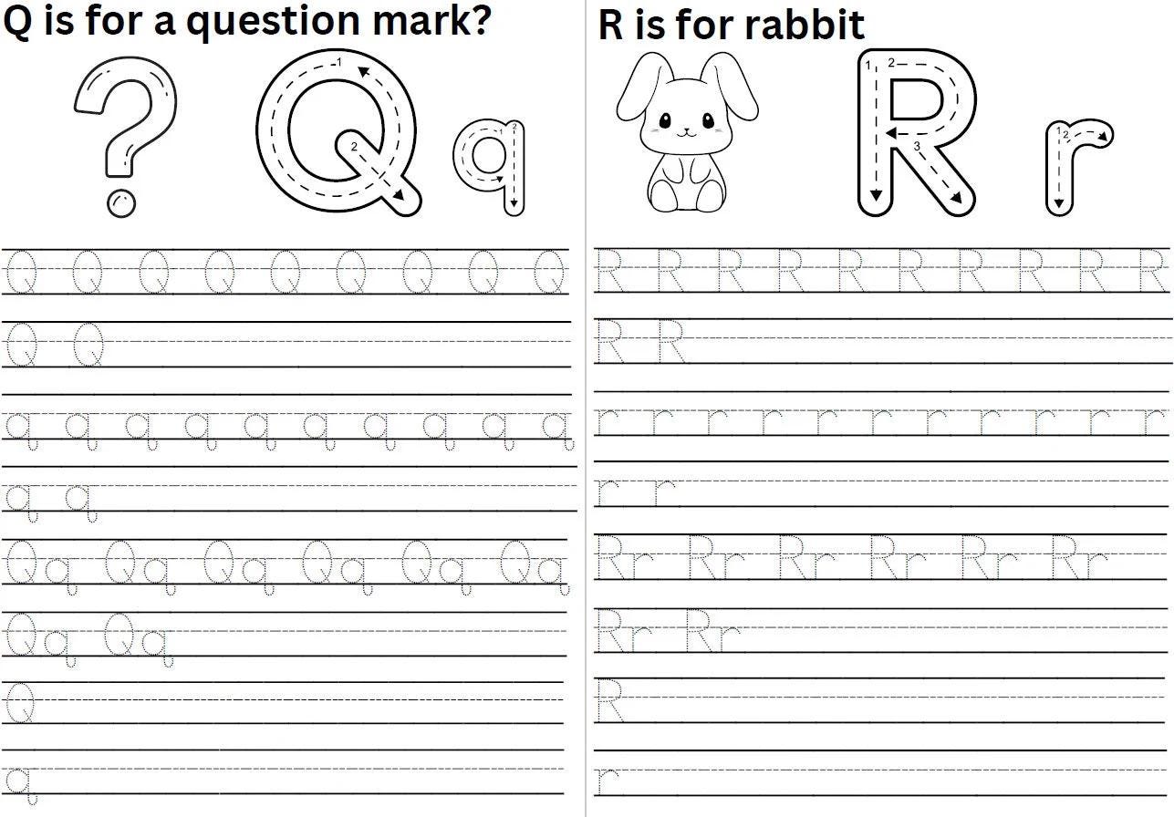 26 Printable Alphabet Tracing Worksheets. Handwriting Practice. Letter ...