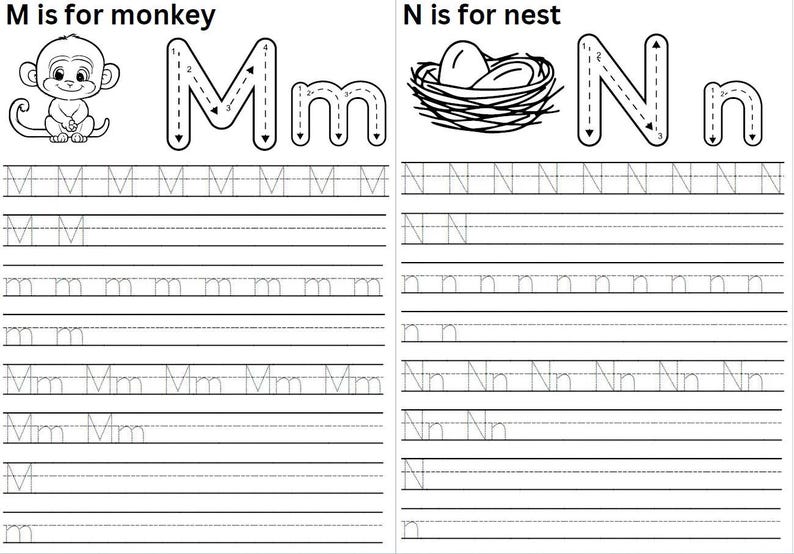 26 Printable Alphabet Tracing Worksheets. Handwriting Practice. Letter ...