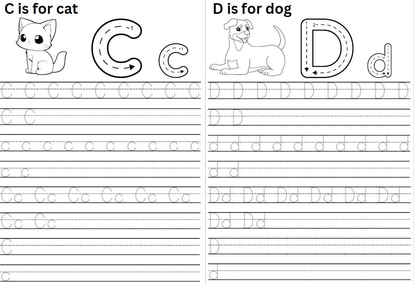 26 Printable Alphabet Tracing Worksheets. Handwriting Practice. Letter ...