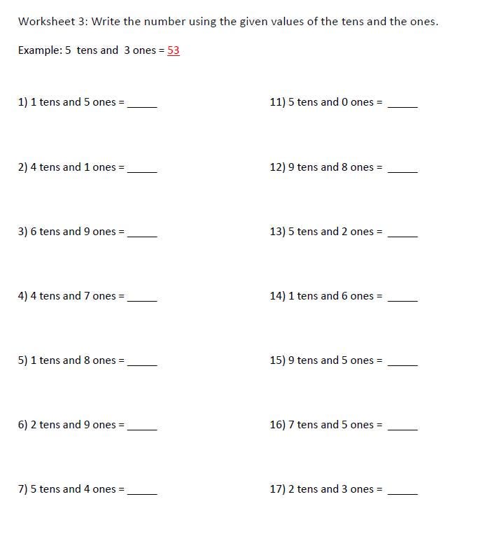 Place Value Worksheets | Primary Maths | Ones and Tens Practice | PDF ...