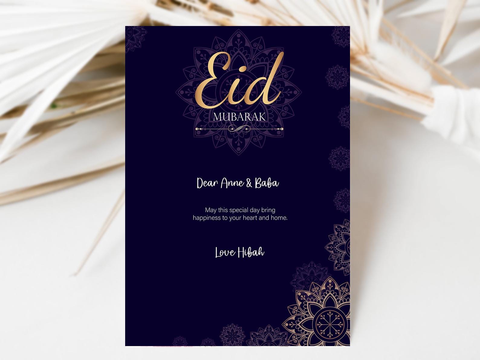 Digital Eid Mubarak Cards Bundle, Eid Card, Islamic Gifts, Personalized ...