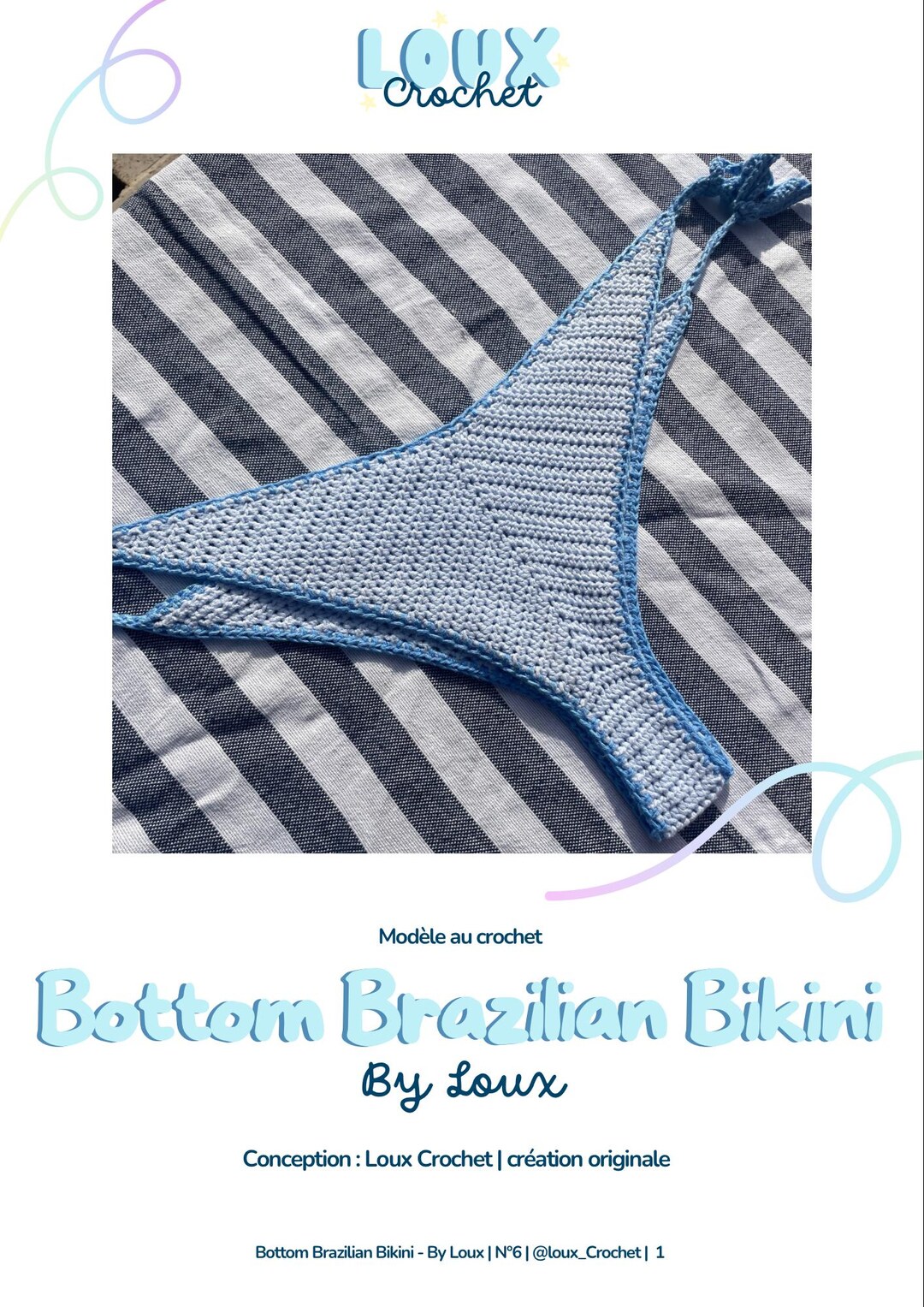 Pattern Brazilian Bottom Bikini by Loux - Etsy