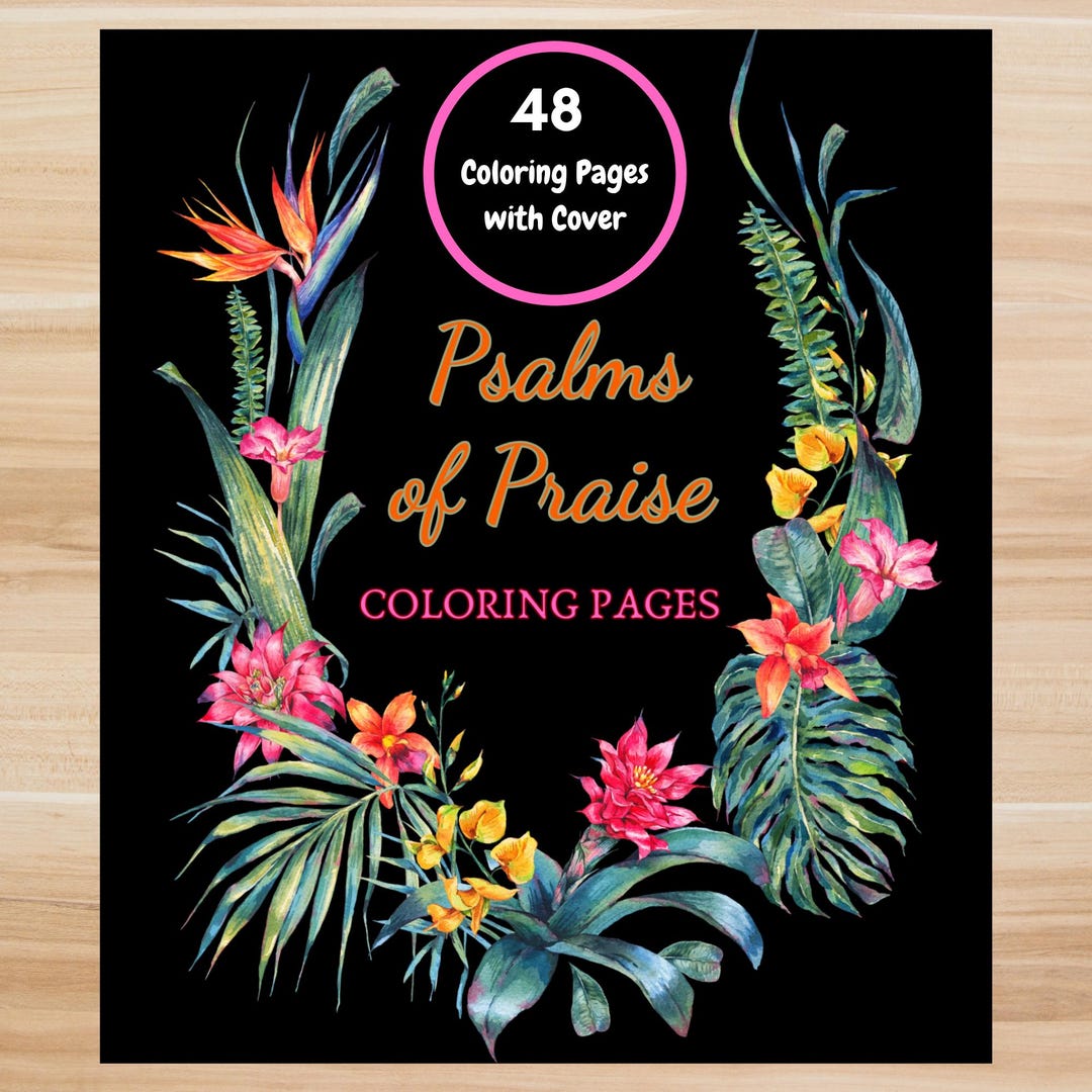 Psalms Bible Verse Coloring Pages: Christian Scripture Art (digital ...