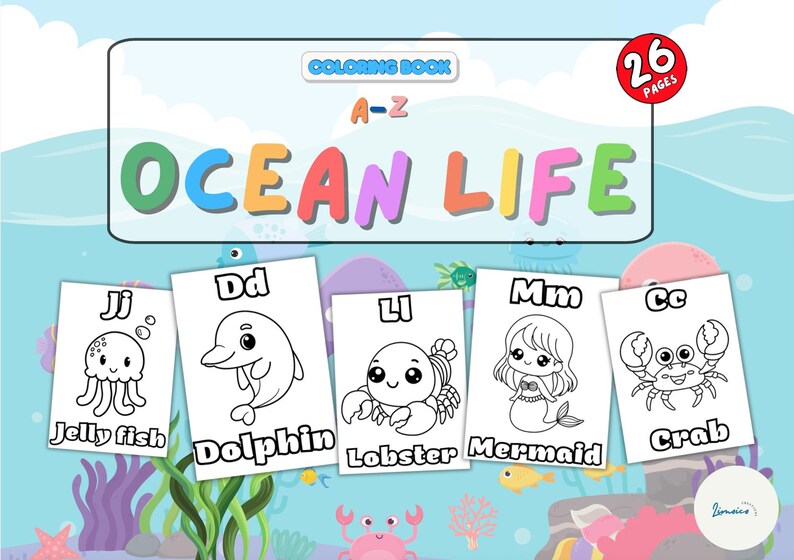 A to Z: Ocean Life Coloring Book - Etsy