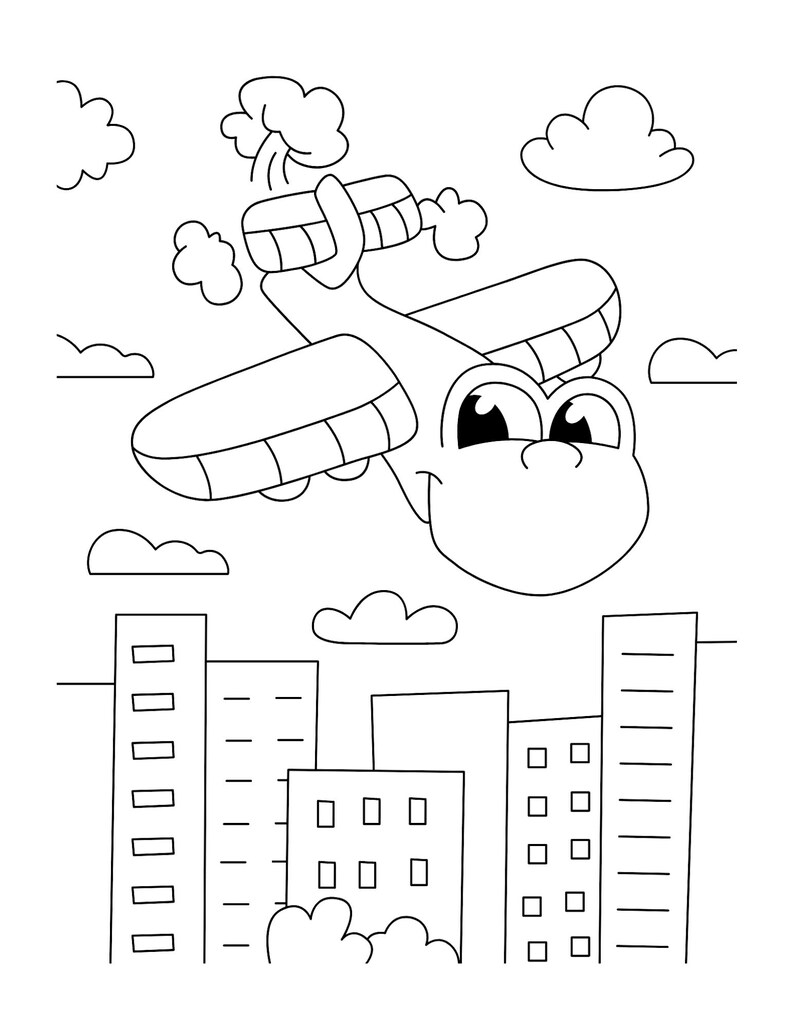 Cartoon Airplanes Coloring Book, Airplanes Coloring Book, Cartoon ...