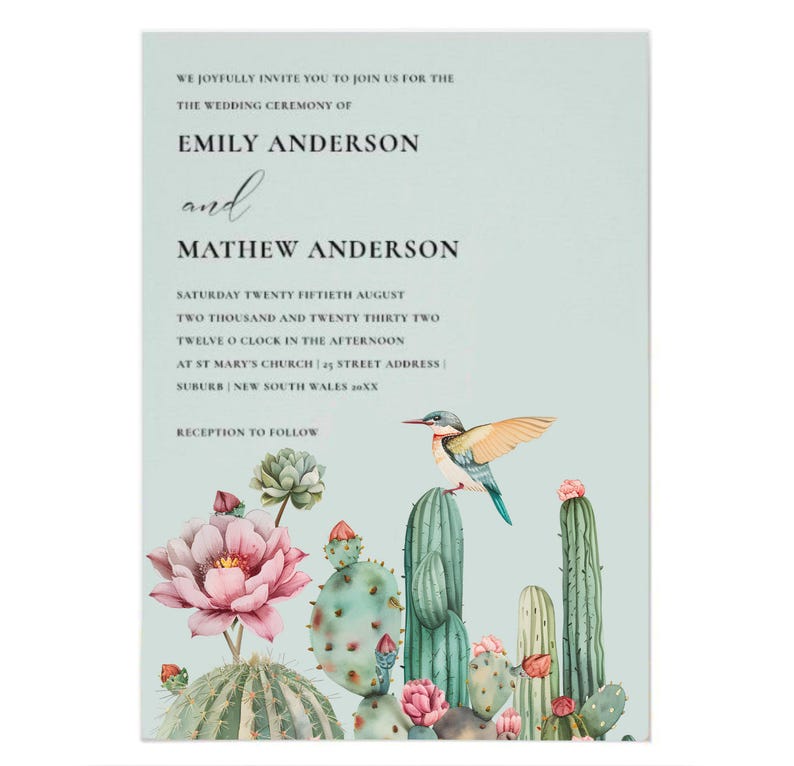 Watercolor Cactus & Succulent Borders: Boho Desert Floral Frames PNG ...