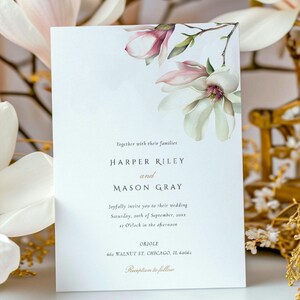 Watercolor Magnolia Clipart: Floral PNG Illustration for Wedding ...