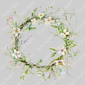 Watercolor Floral Wreaths & Bouquets: Spring Pastel Meadow Flowers for ...