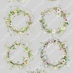 Watercolor Floral Wreaths & Bouquets: Spring Pastel Meadow Flowers for ...