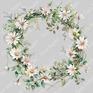 Watercolor Floral Wreaths & Bouquets: Spring Pastel Meadow Flowers for ...