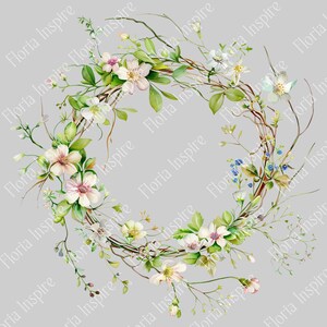 Watercolor Floral Wreaths & Bouquets: Spring Pastel Meadow Flowers for ...