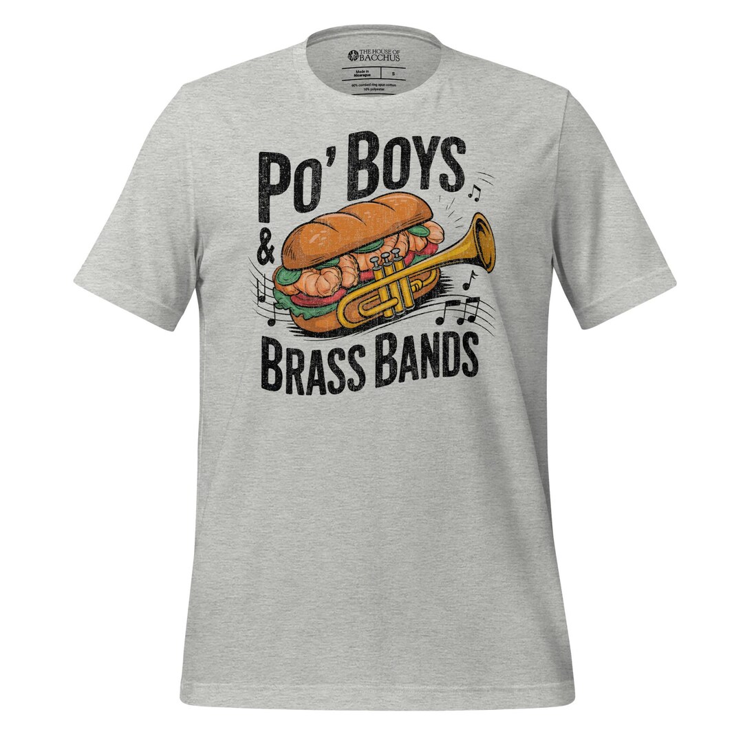 Po' Boys and Brass Bands Shirt, New Orleans Foodie T-shirt - Etsy
