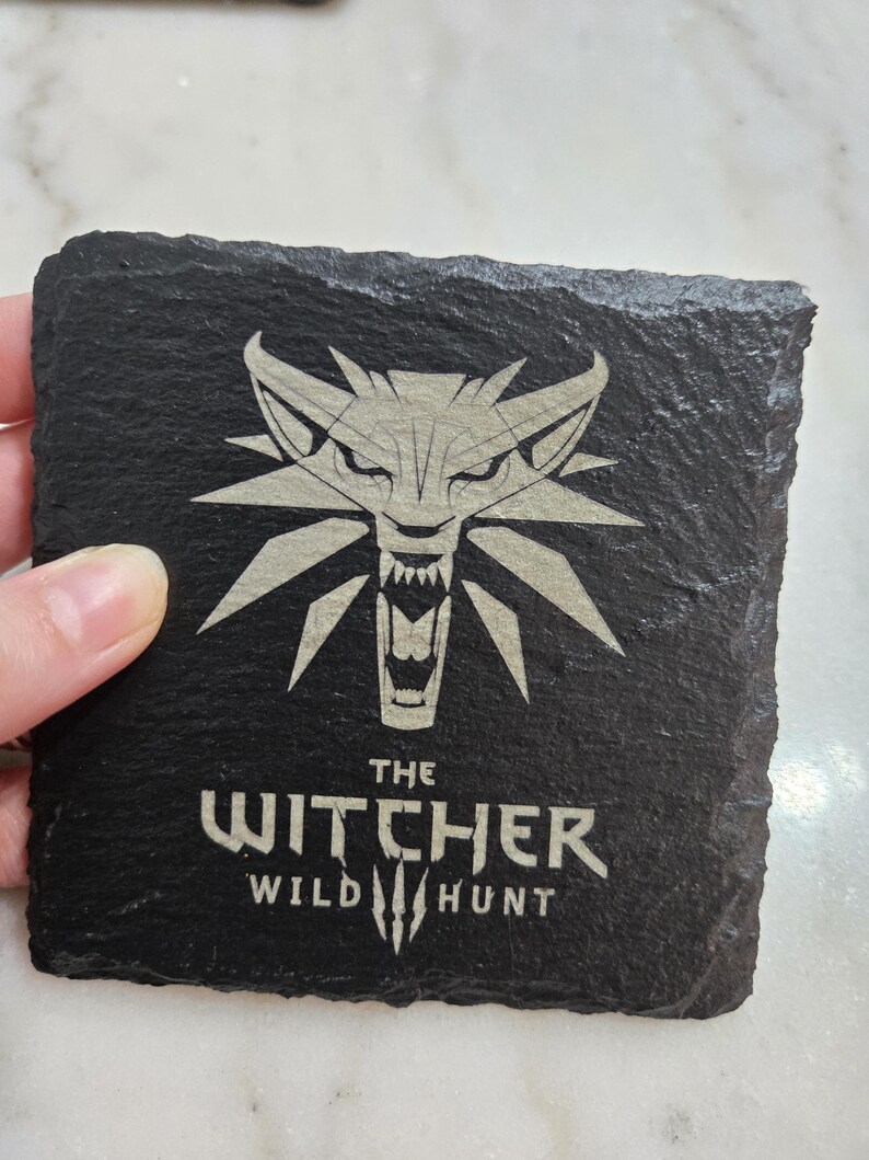 The Witcher Inspired Fan Made Laser Engraved Slate Coaster – Geralt of ...