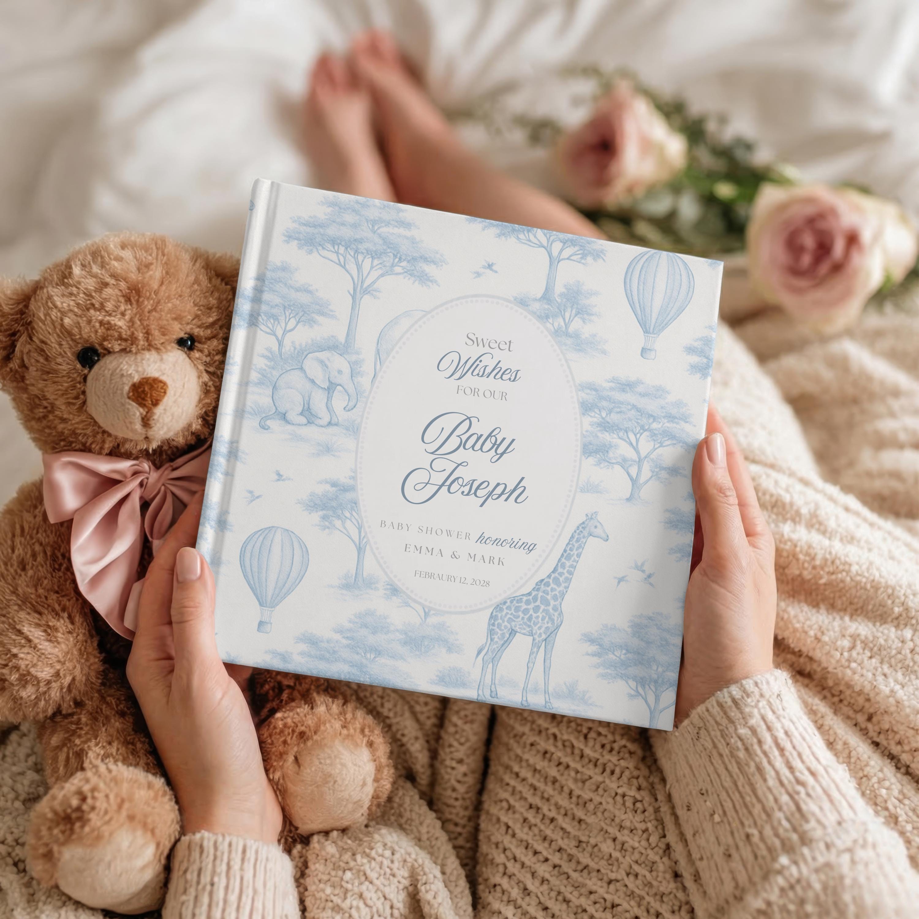 Neutral Baby Shower Guest Book, Personalized Letters to Baby Book ...