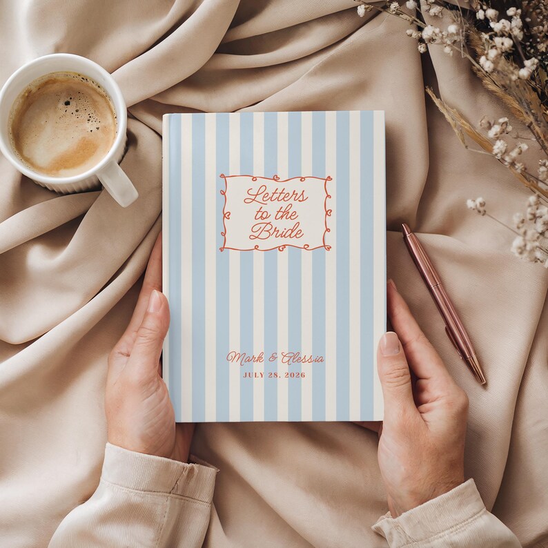 Letters to the Bride Book, Personalized Bridal Shower Guest Book ...
