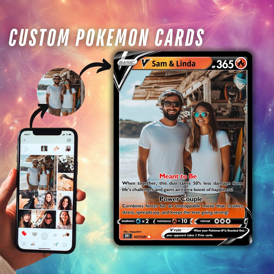 Couple Poke Card Personalized Custom Trading Card Personalized ...