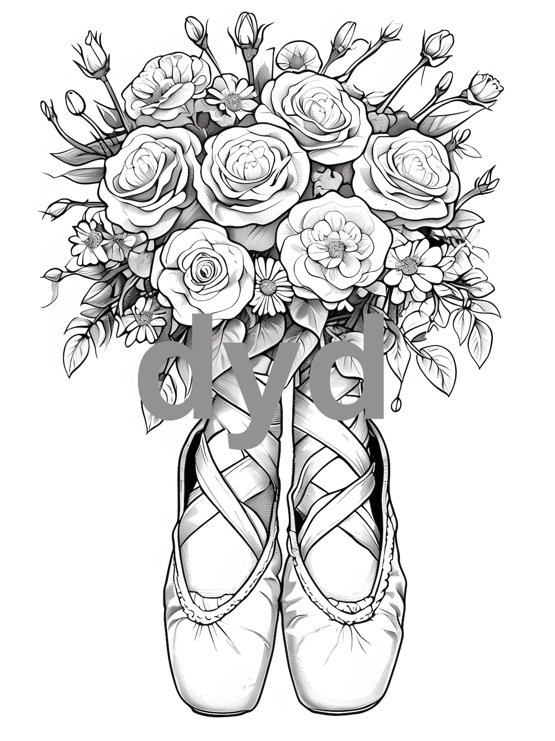 Pointe Shoes Coloring Pages, Ballet Coloring Book, Dance Activity ...