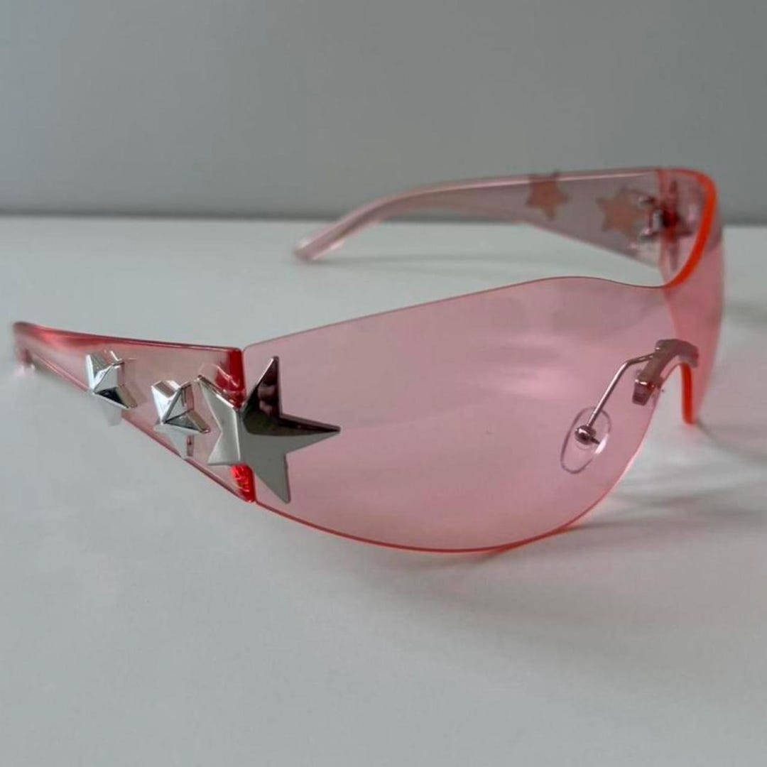 Y2K SUNGLASSES | Y2k 2000s Vintage Style Pink Shades Oversized ...