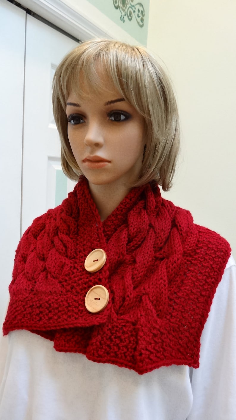 Handknitted RED SCARF/COWL Shoulder Cover-up Extra Warm - Etsy