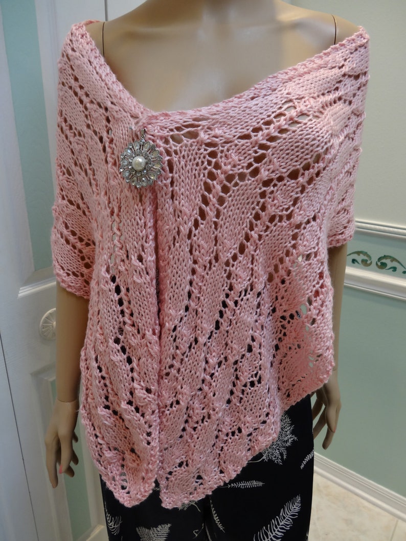 HANDKNITTED SEXY SHAWL Pink Light Weight Open Lacey Stitch - Etsy