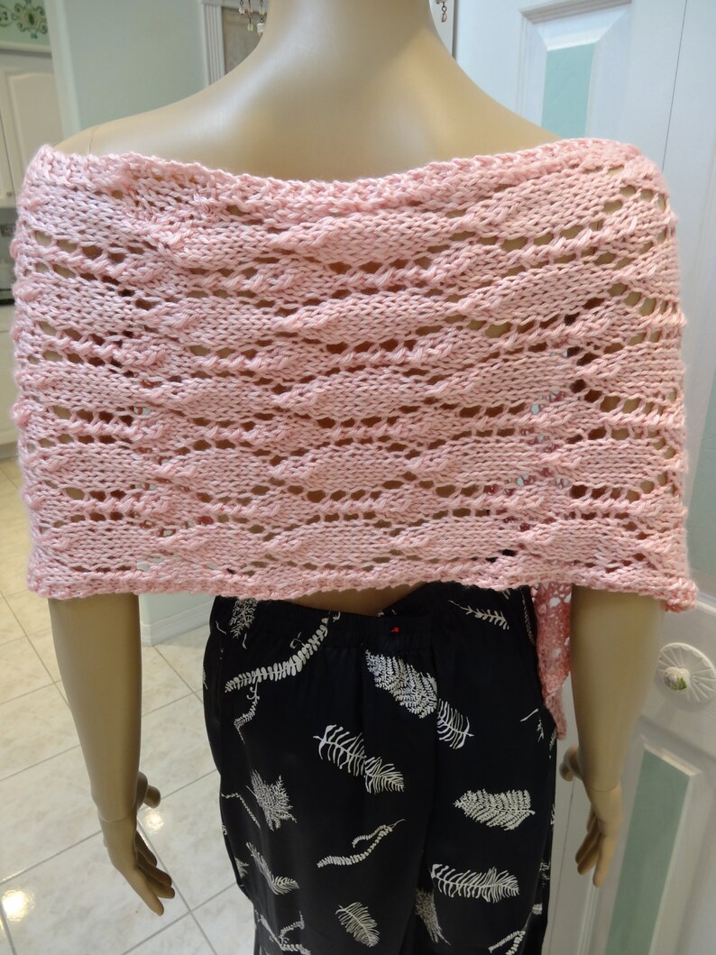 HANDKNITTED SEXY SHAWL Pink Light Weight Open Lacey Stitch - Etsy