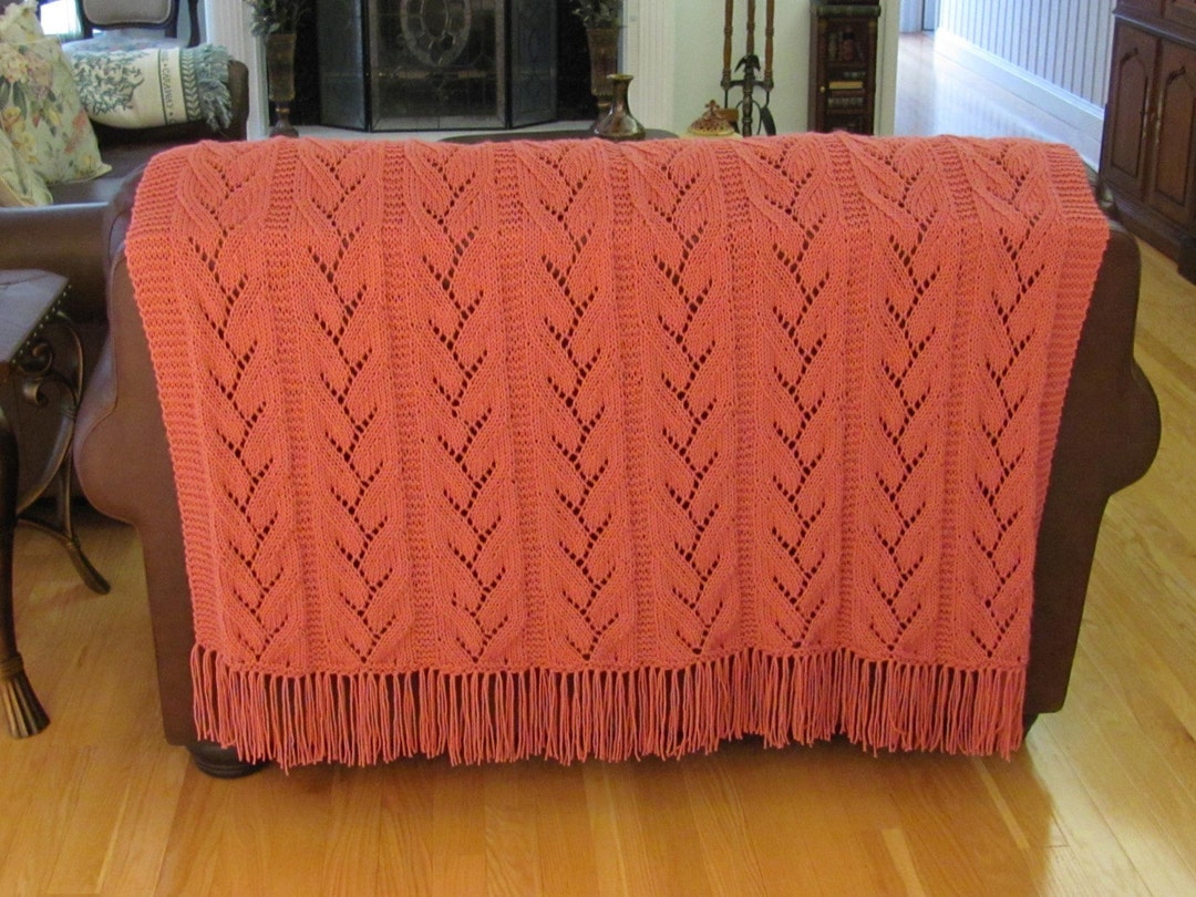 Sale,handknitted Queen Size Afghan:53 Wide by 67 Long, Knitted, in a ...