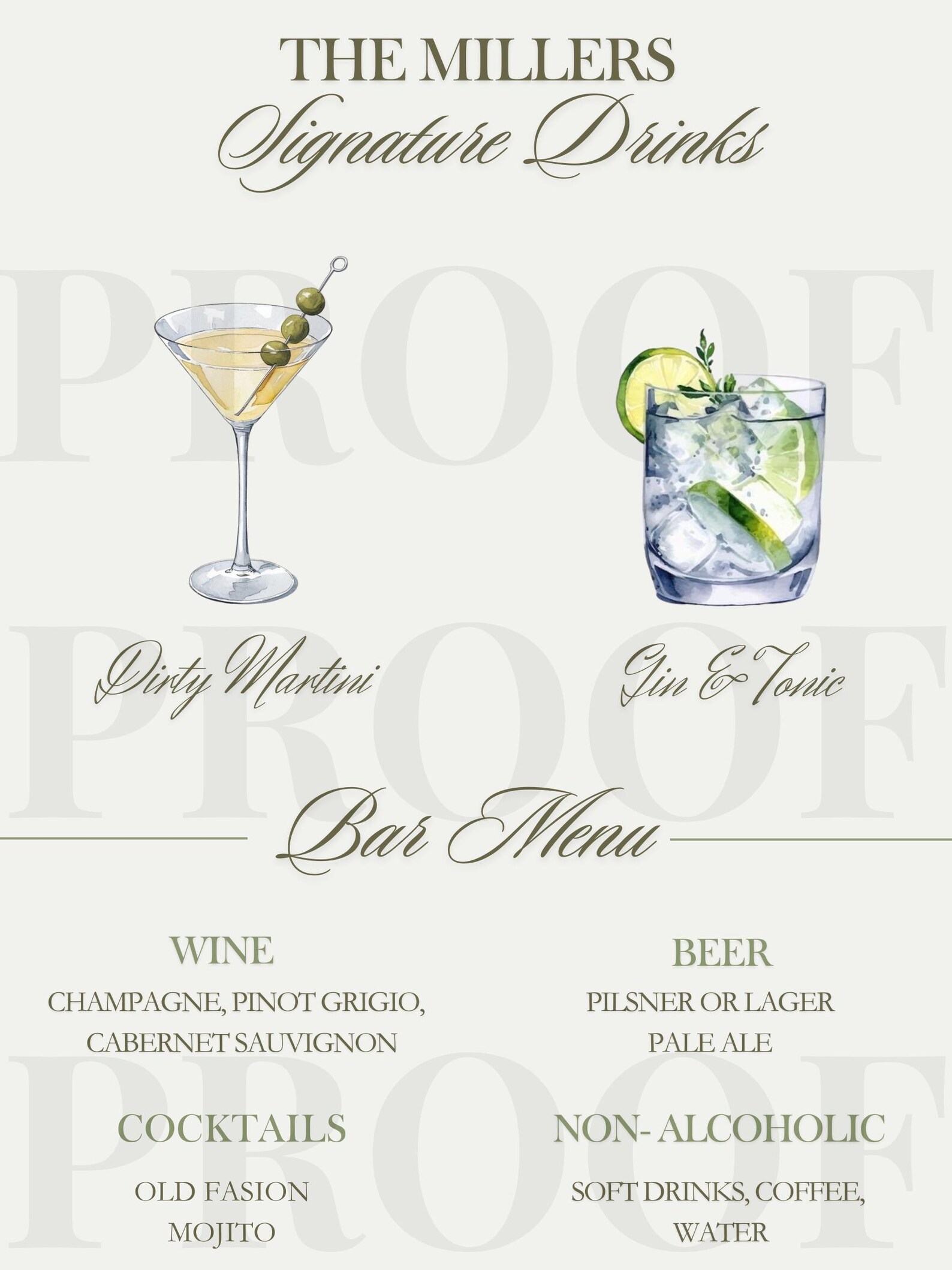 Wedding Bar Menu Customizable - Etsy