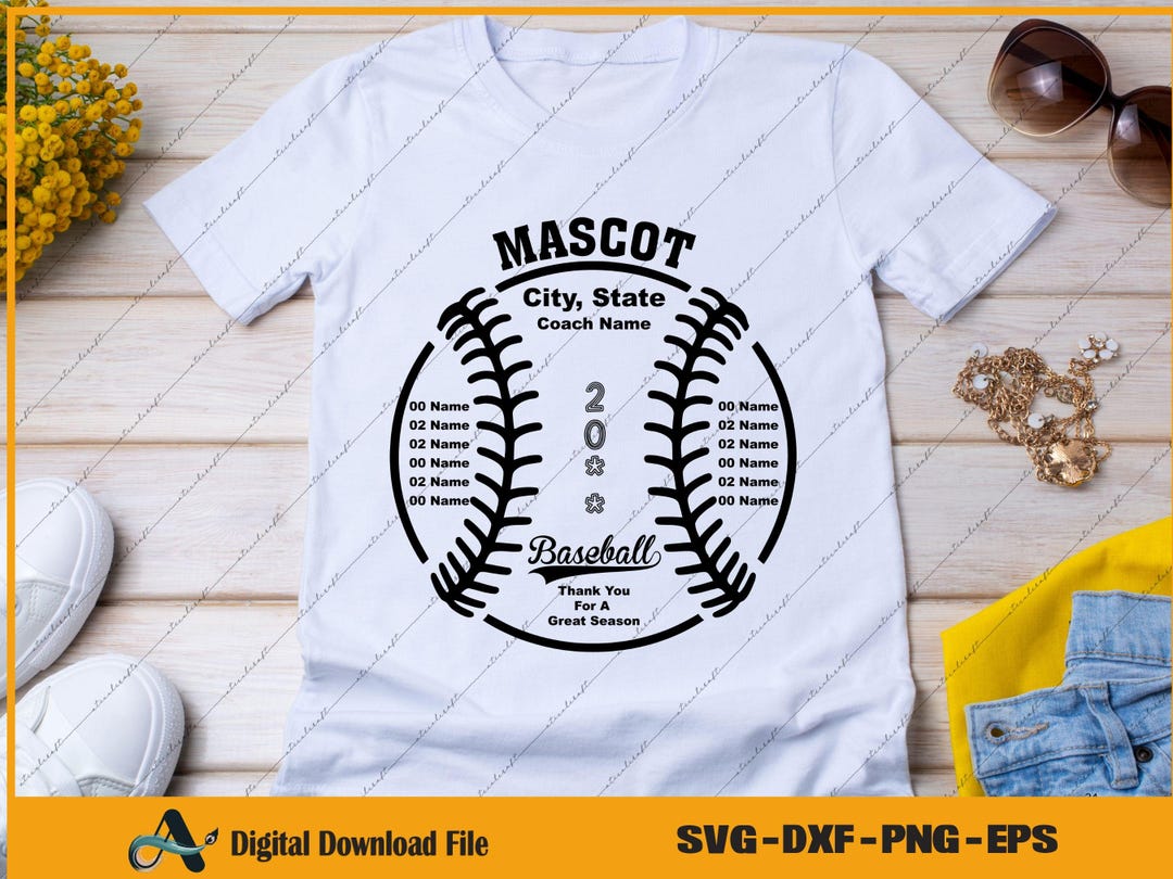 Baseball Team Roster SVG | Softball All Star Custom Design Shirt ...