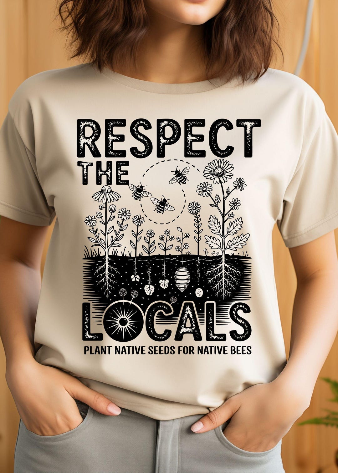 Respect the Locals SVG PNG – Floral Gardening Shirt Design, Funny Plant ...