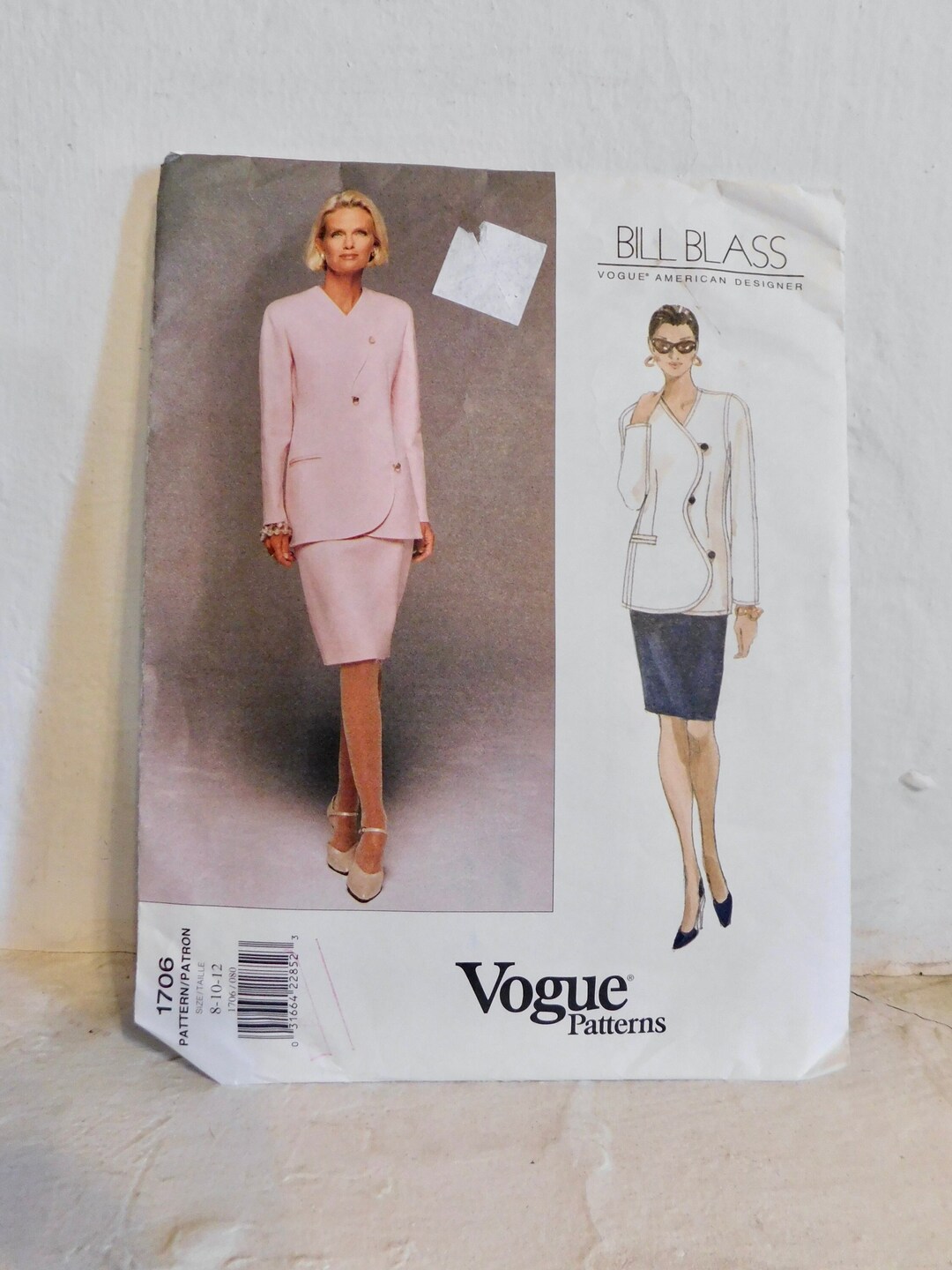 Vogue 1706 1990's Designer Suit Pattern - Bill Blass Women's Couture ...