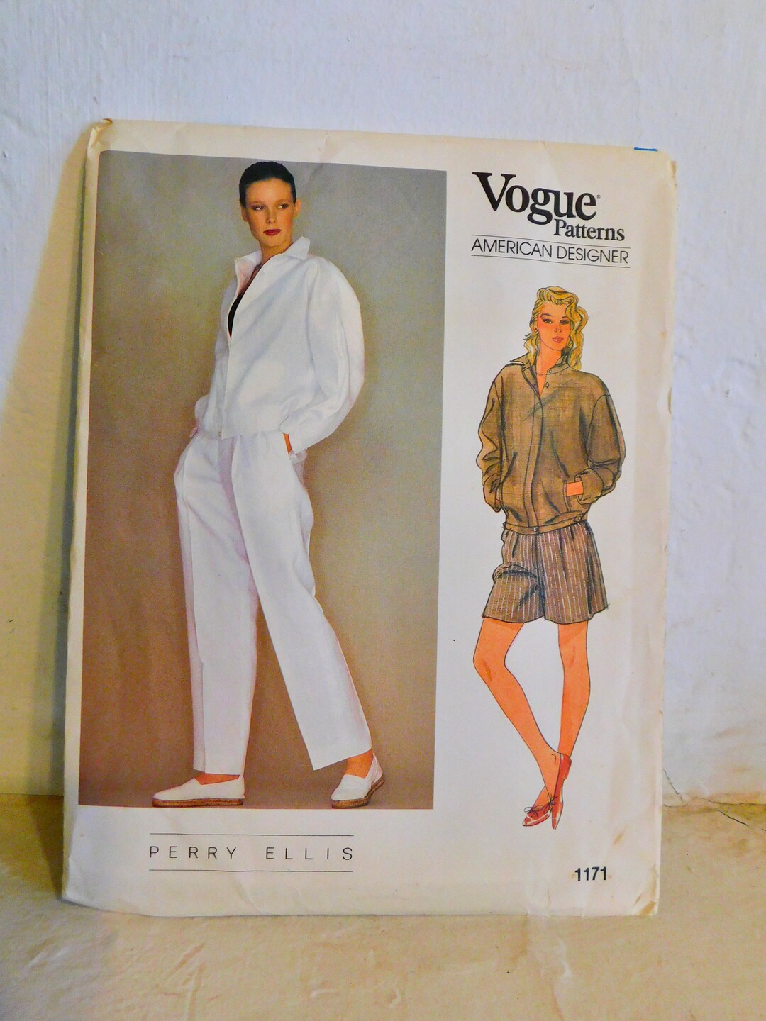 Vogue 1171 1980's Designer Pattern - Perry Ellis Shorts Pattern, Bomber ...