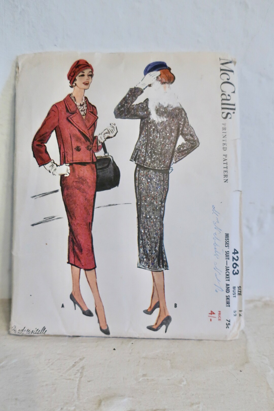 Mccalls 4263 1950's Women's Suit Pattern - 1950's Suit Dress Pattern ...
