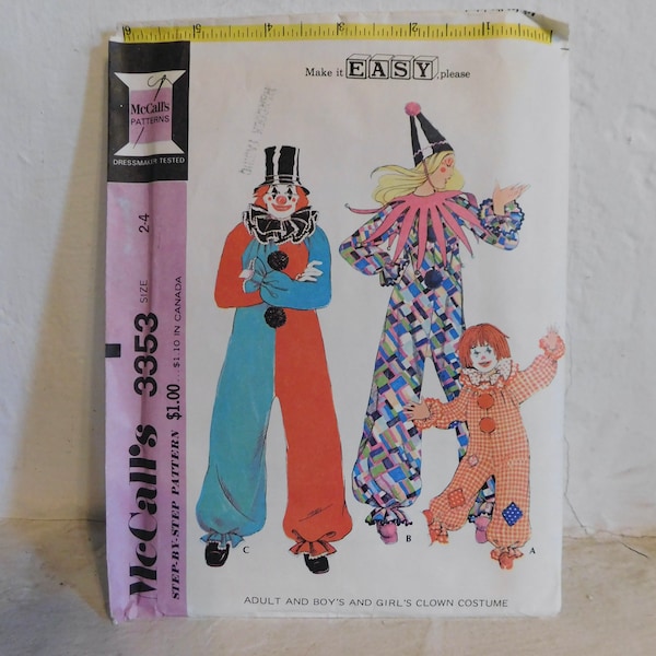 Clown Costume Pattern - Etsy