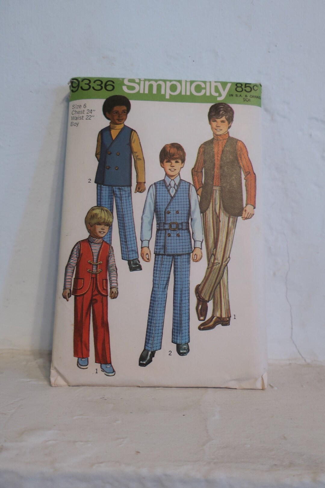 Simplicity 9336 1970's Boy's Groovy Fly Front Pants Pattern,belted or ...