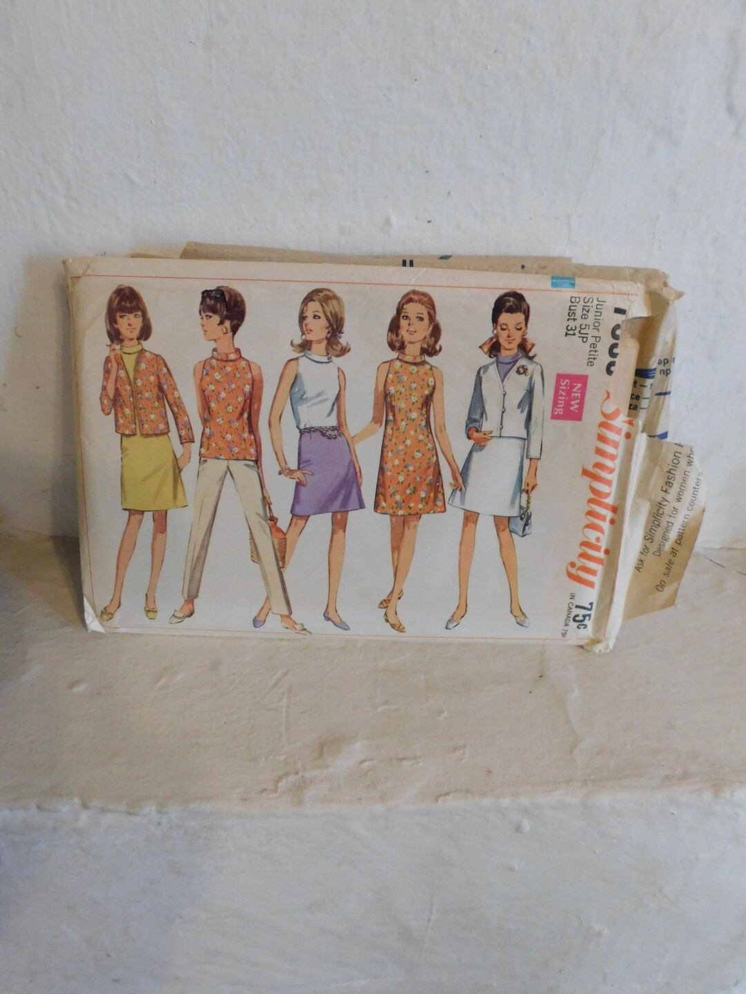 Simplicity 7699 1960's Mod Dress Pattern - A-line Skirt Pattern - 60's ...