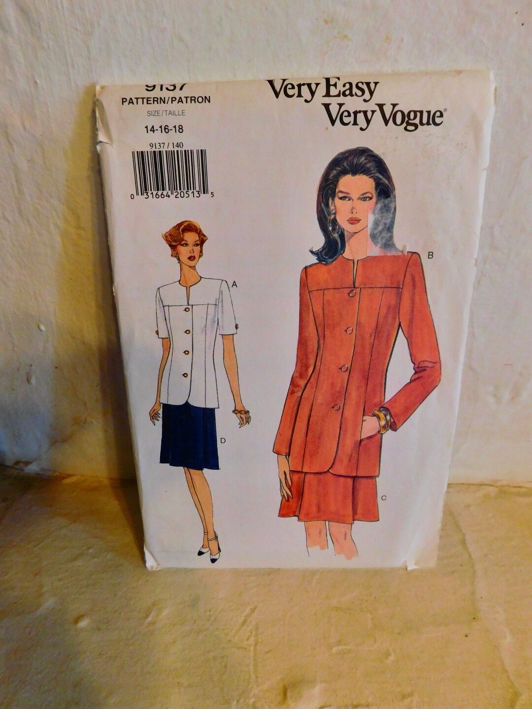 Vogue 9137 1990's Long Line Dress Pattern - 1990's Two Piece Dress ...