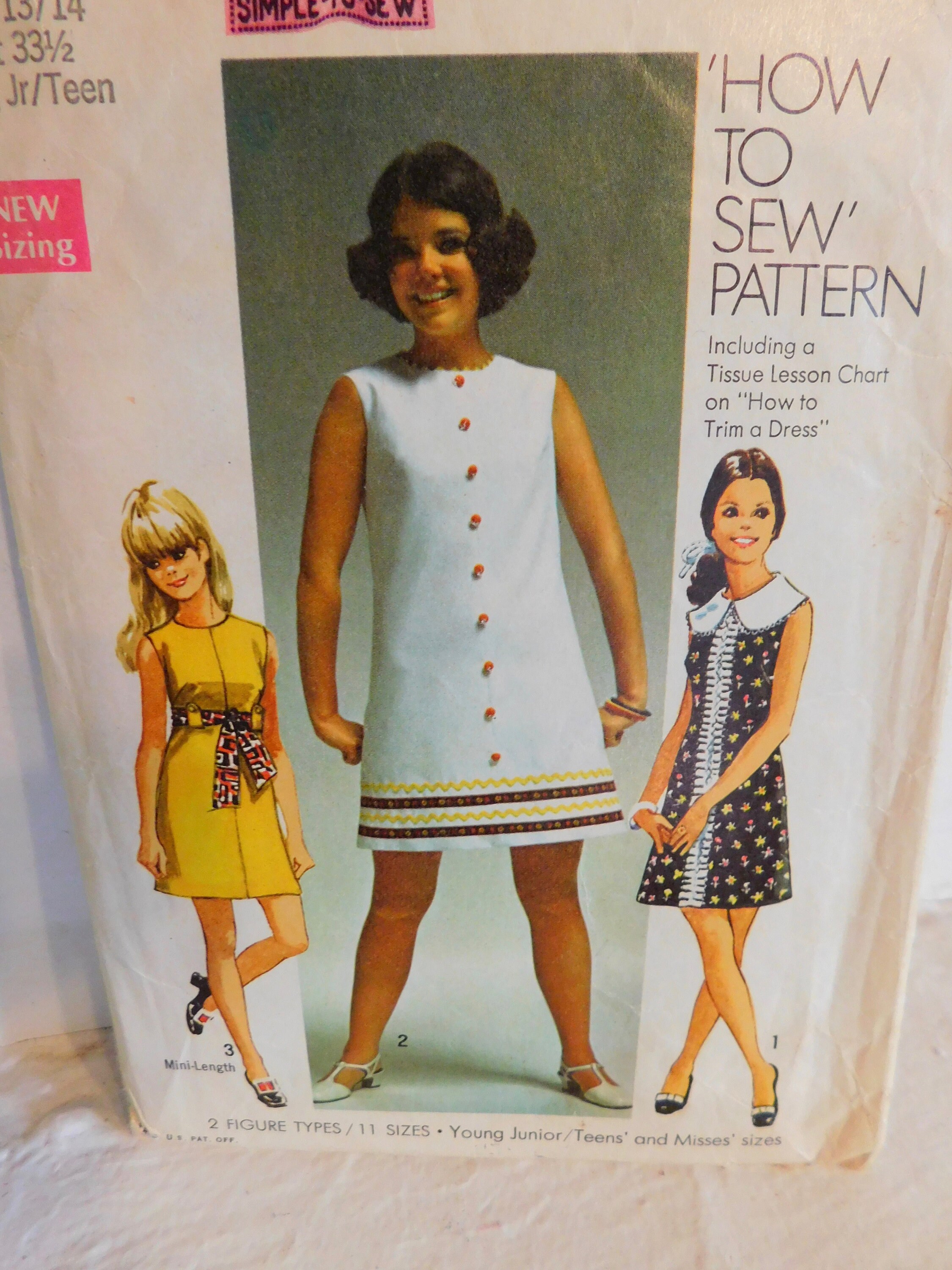 Simplicity 8609 1960's Mini Dress Pattern Oversized - Etsy